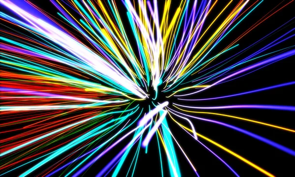 Zoom motion neon glowing lights lines Stock Photo by ©kerenby 14076136