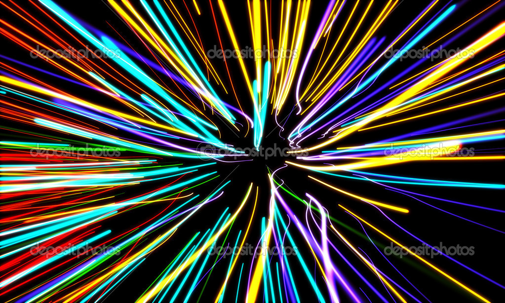 Zoom motion neon glowing lights lines Stock Photo by ©kerenby 14076136