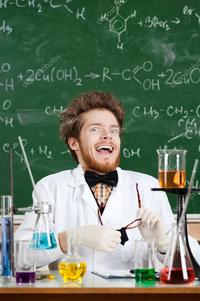 Scientist laughs madly — Stock Photo © agencyby #14338609
