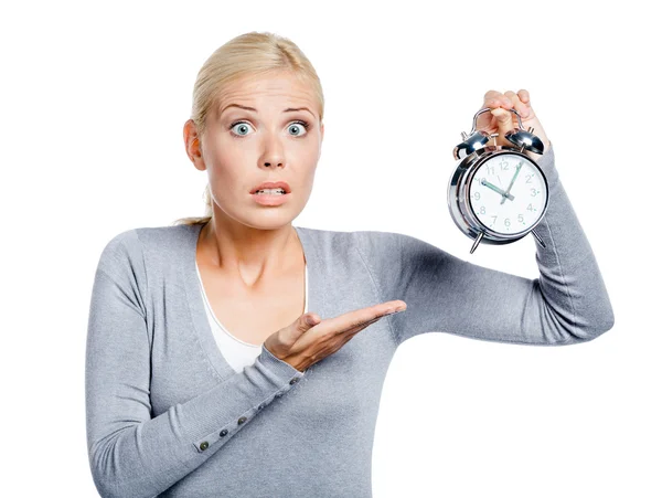 Stressed woman clock Stock Photos, Royalty Free Stressed woman clock ...