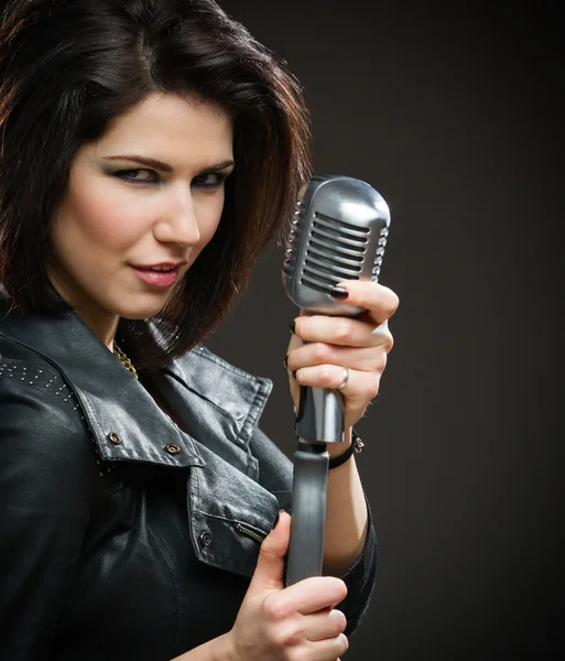 Female rock singer - Stock Image - Everypixel