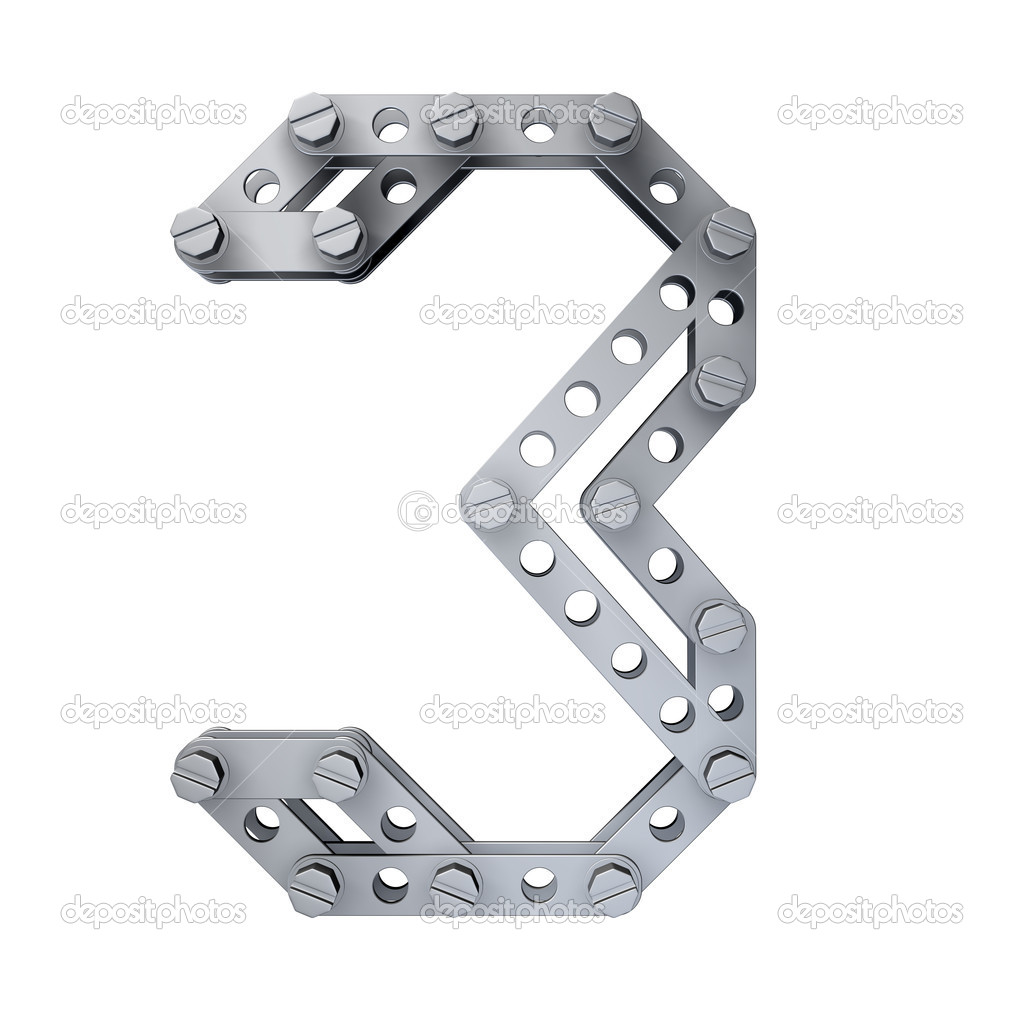 Metallic figure (3) with rivets and screws — Stock Photo © ADDRicky ...
