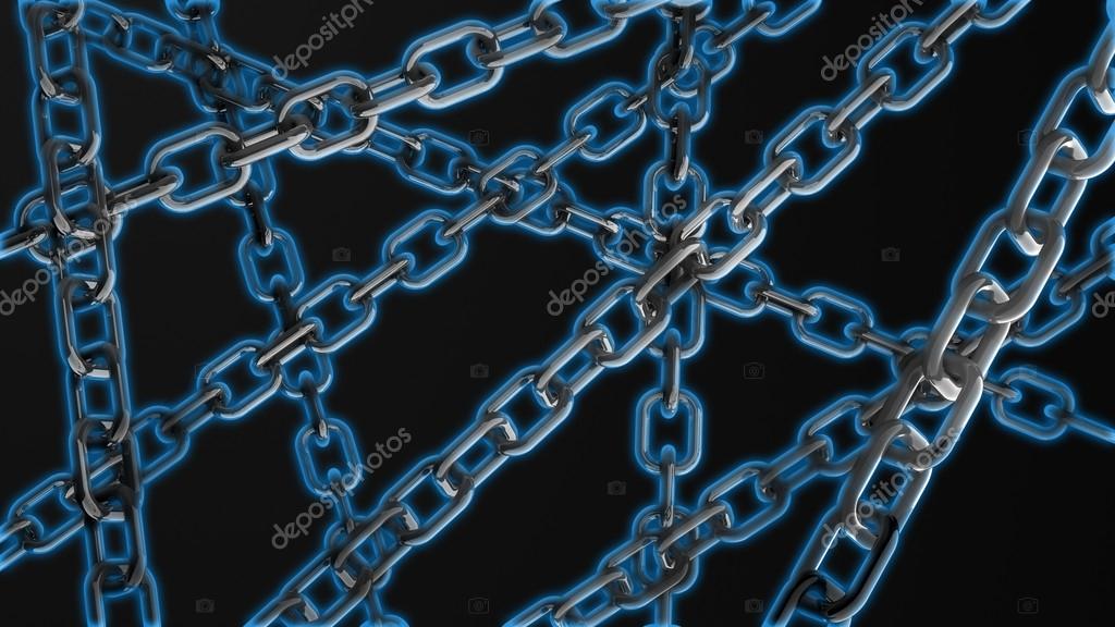 Chains on the dark background 3d abstract — Stock Photo © ADDRicky ...