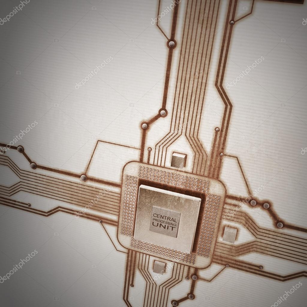 Technology background. Central Processing Unit. (microchip) Stock Photo ...