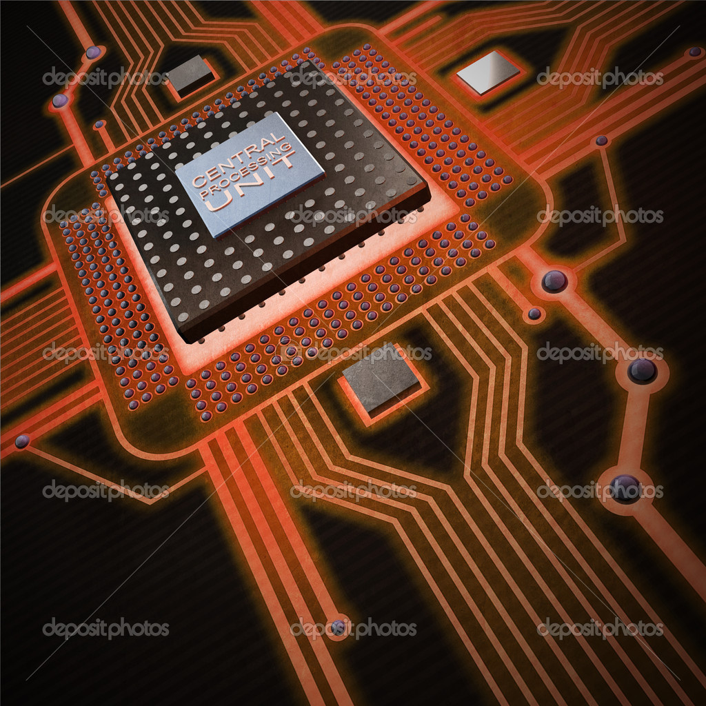 Technology background. Central Processing Unit. Stock Photo by ...