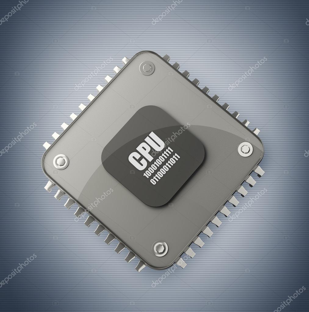 Processor unit CPU concept 3d render High resolution — Stock Photo ...