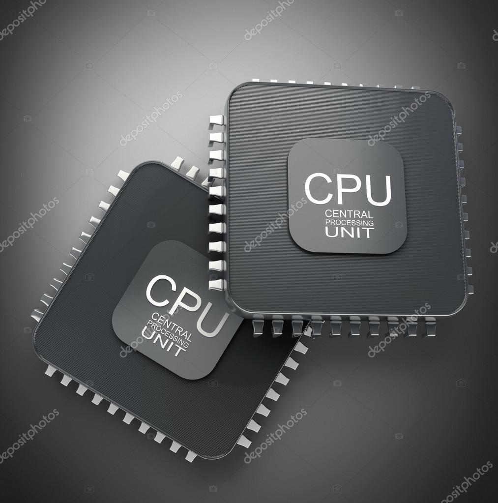 Processor unit CPU concept 3d render High resolution — Stock Photo ...