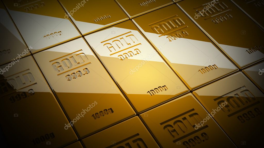 Gold ingots background High resolution 3d render Stock Photo by ...