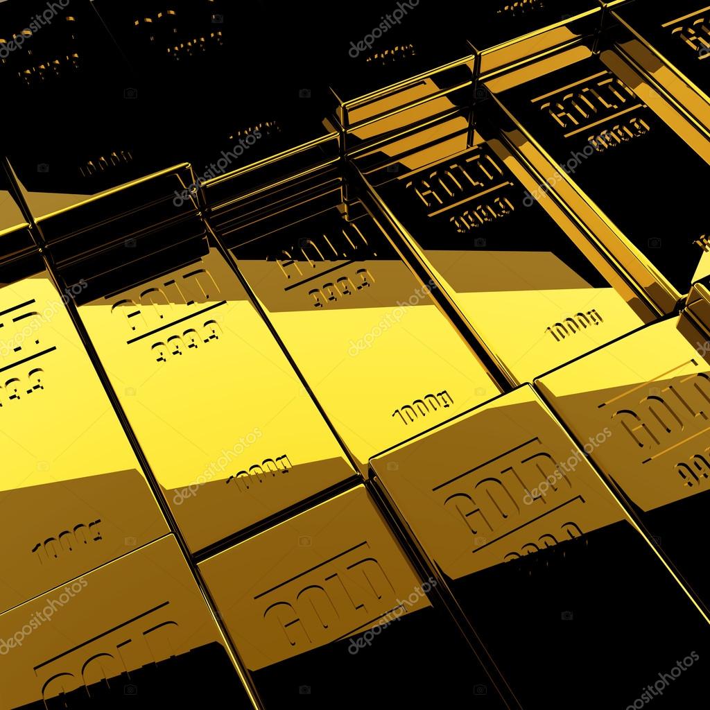 Gold ingots background High resolution 3d render Stock Photo by ...