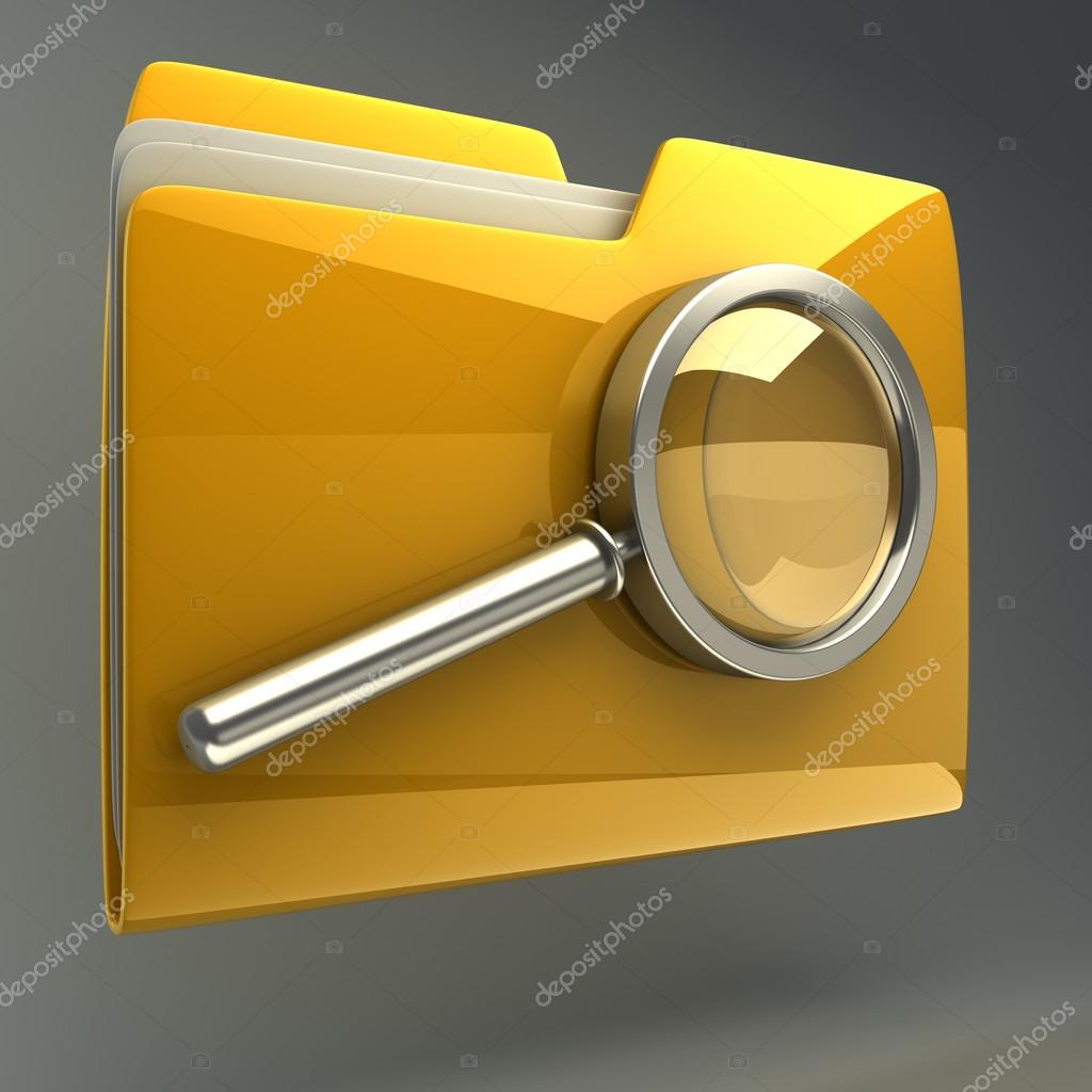 Folder and file search with magnifying glass. — Stock Photo © ADDRicky ...