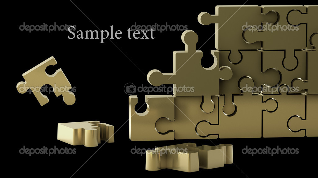 Gold puzzle background High resolution 3D image Stock Photo by ...