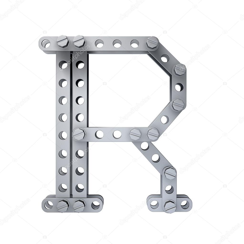 Metallic letter (R) with rivets and screws Stock Photo by ©ADDRicky ...
