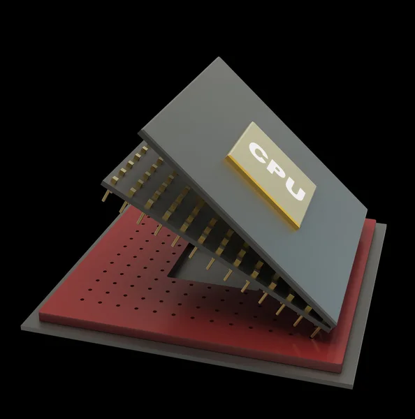Processor unit CPU concept 3d render High resolution — Stock Photo ...