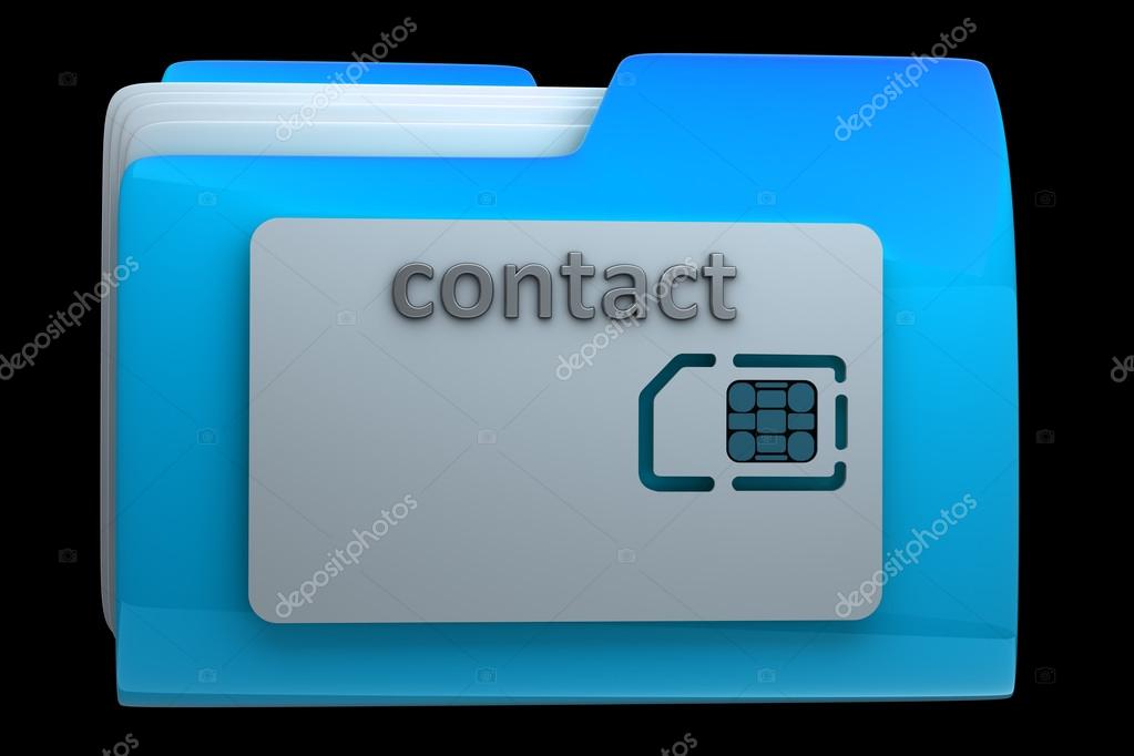 Blue folder with simcard symbol Stock Photo by ©ADDRicky 20355625