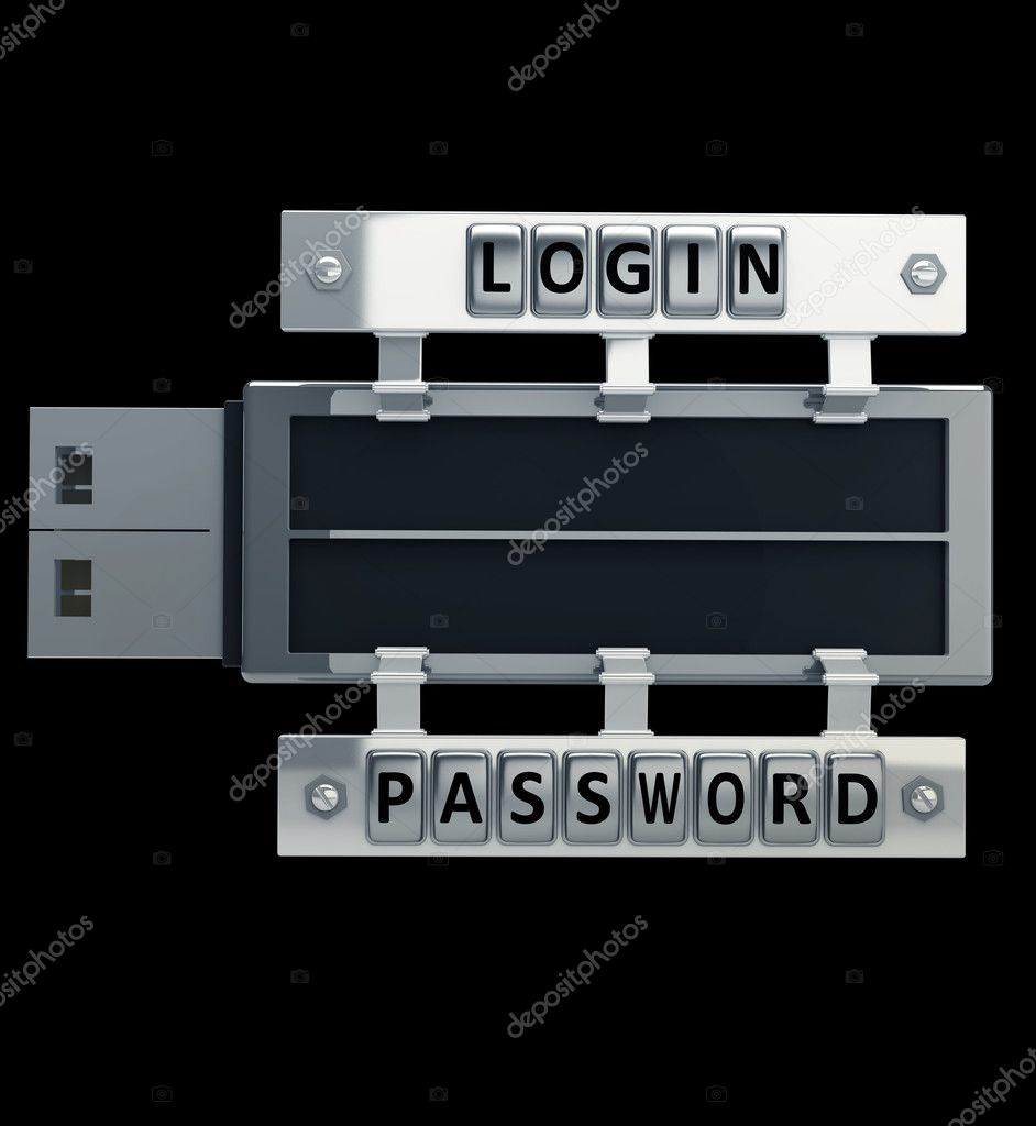 Secure usb key device with password and logi Stock Photo by ©ADDRicky ...