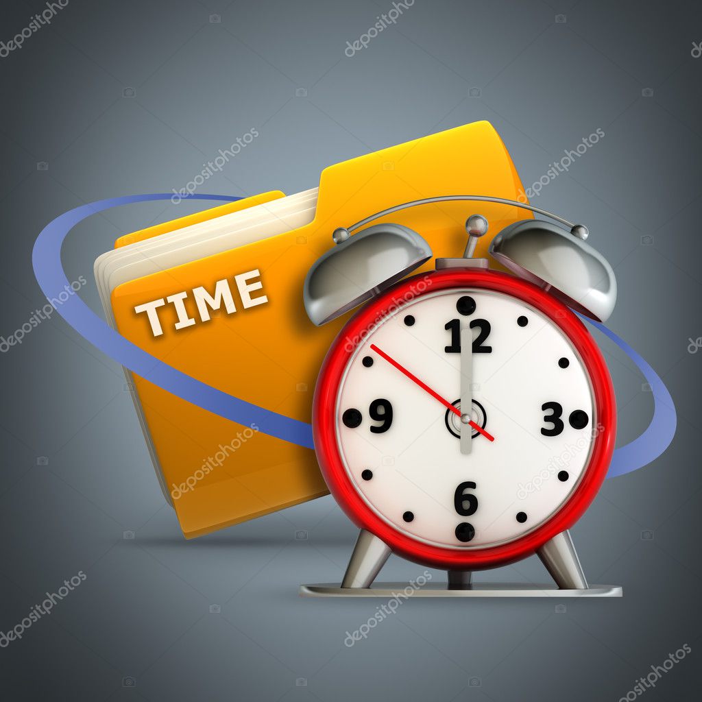 Folder icon with alarm clock — Stock Photo © ADDRicky #20757671