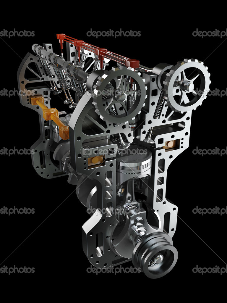 Motor de coche 3d aislado: fotografía de stock © ADDRicky #32122631 ...