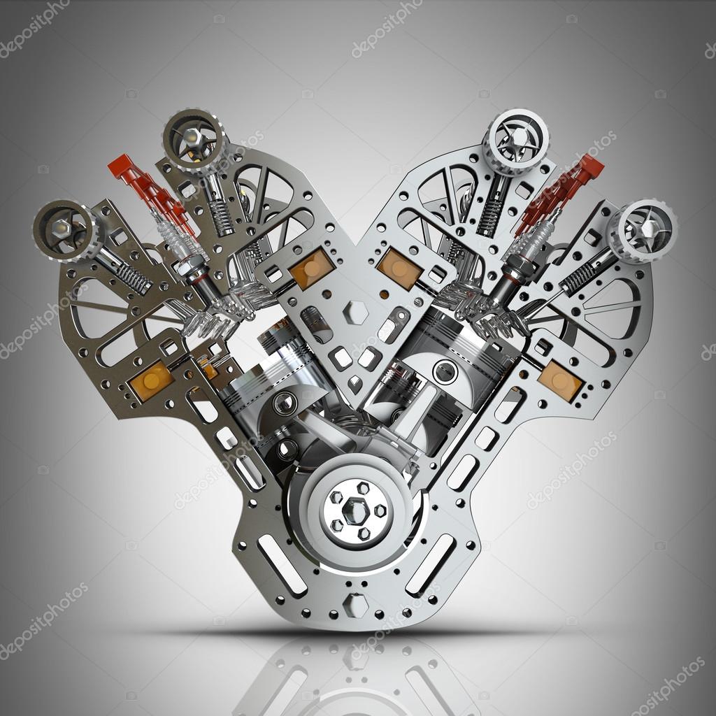 V8 Car engine — Stock Photo © ADDRicky #32139945