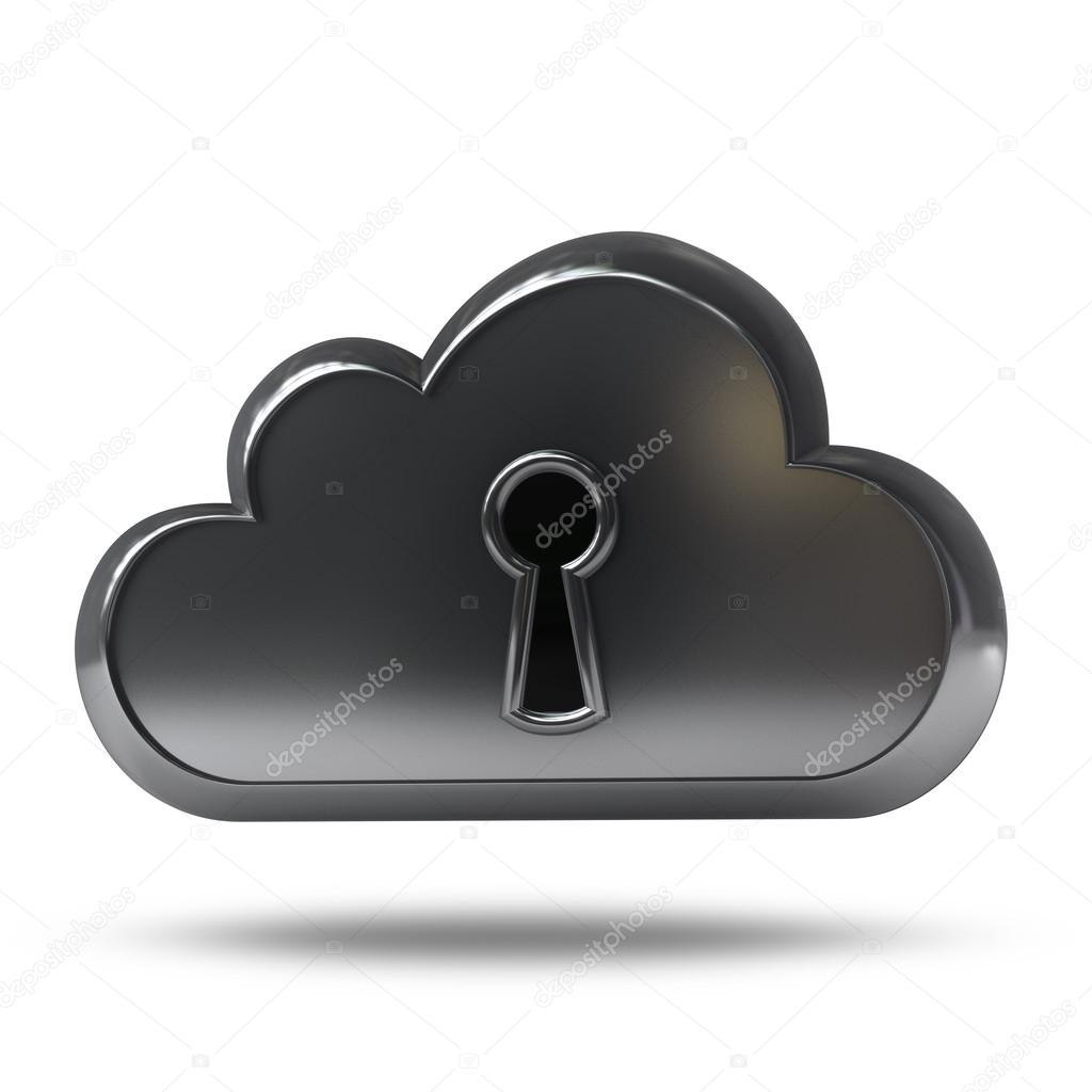3d metal cloud With a key well. — Stock Photo © ADDRicky #32145461