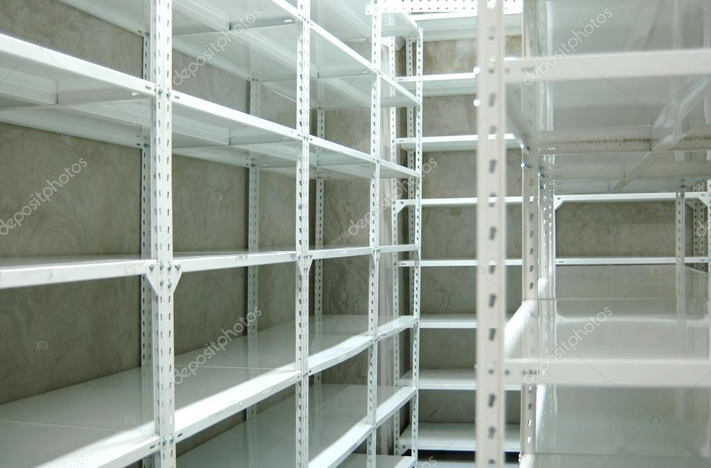 Empty warehouse, storage racks — Stock Photo © vladek #22799436