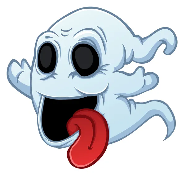 Shocked white cartoon ghost — Stock Vector © Giinger #29927805