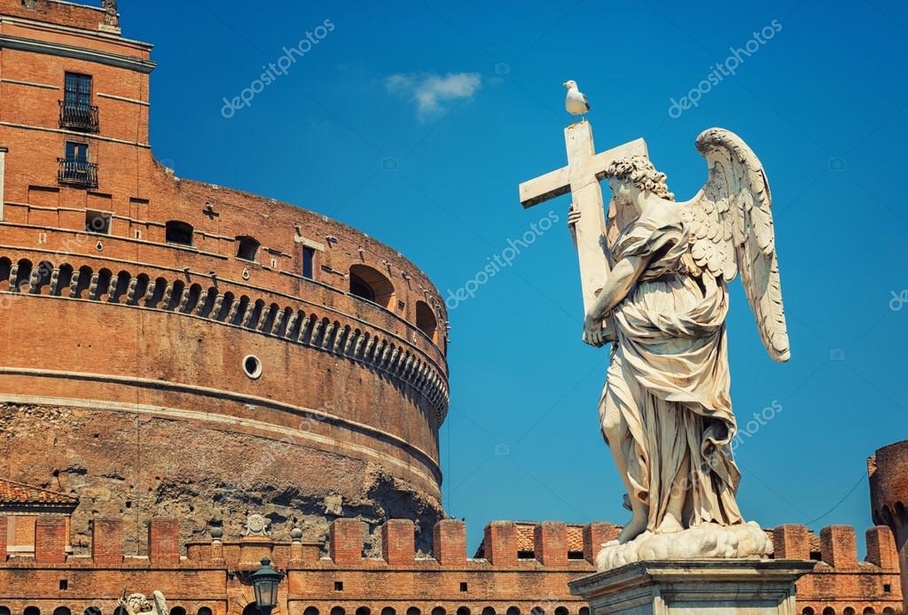 Rome - Angel and SantAngelo Castle Stock Photo by ©jordygraph 49941661