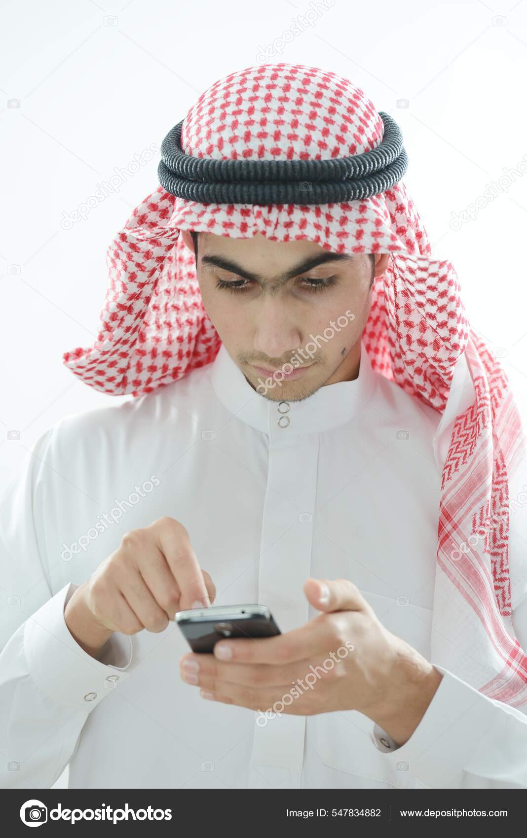 Arabic kid using smartphone — Stock Photo © ZouZou #547834882