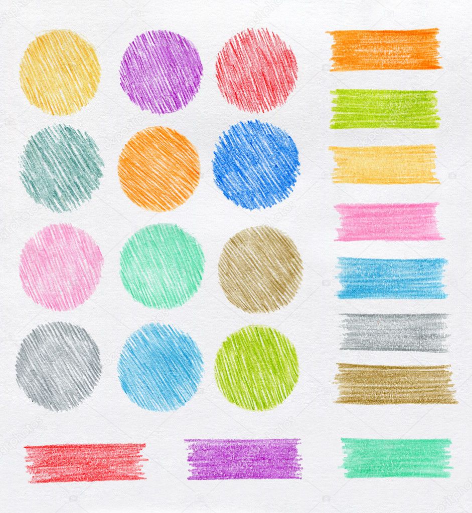 Set of color pencil design elements — Stock Photo © Tihon6 #30408041