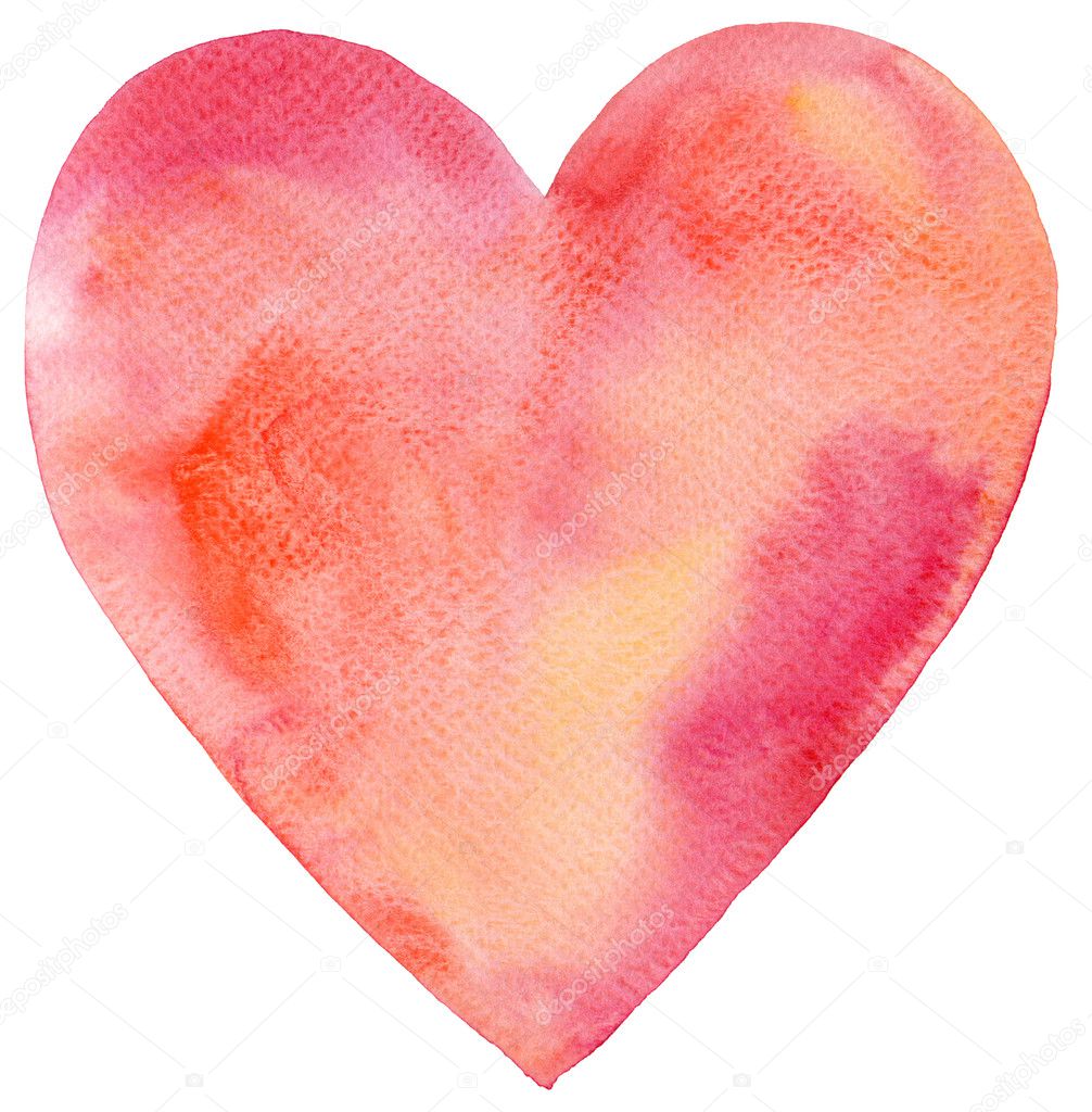 Watercolor painted red heart Stock Photo by ©Tihon6 37979415
