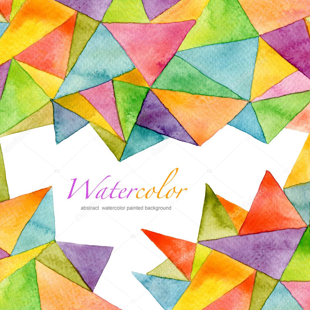 Abstract watercolor painted geometric pattern background — Stock Photo ...