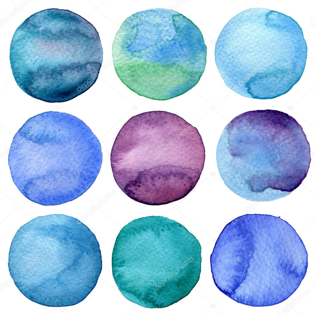 Watercolor hand | Watercolor hand painted circles collection — Stock ...