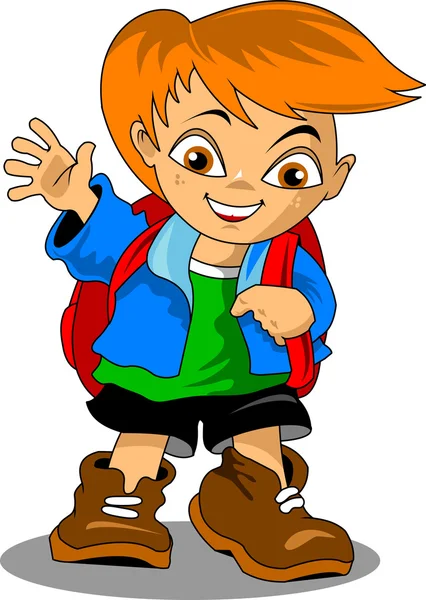 Vektoros rajz. iskolás iskolába megy — Stock Vektor © Marinka #46437027