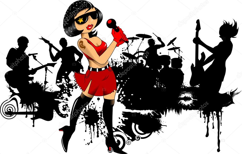 Singer in a rock band Stock Vector Image by ©sababa66 #39154785