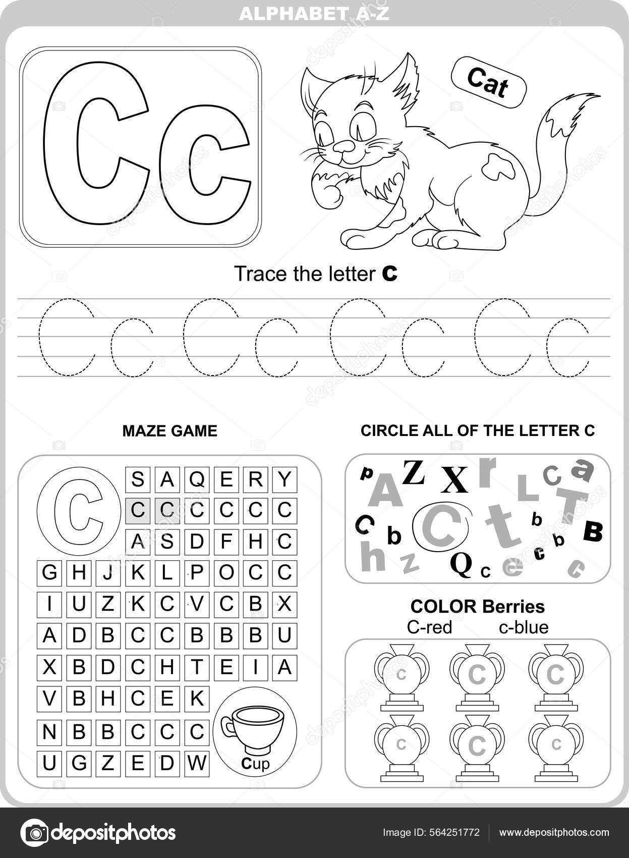 Hojas De Trabajo Del Alfabeto Preescolar Ficha De Trabajo De Rastreo Y