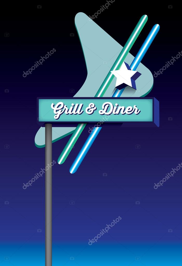 Blank Diner Sign