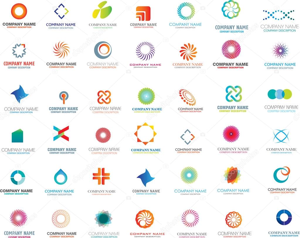 Conjunto de símbolos o logotipo para empresas — Foto de stock ...