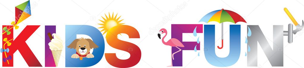 Kids fun word in childrens alphabet typeface Stock Photo by ©Joingate ...