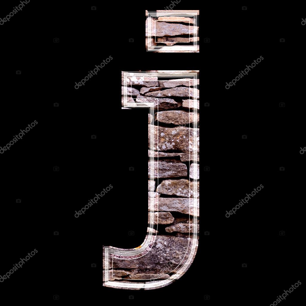 Stone wall 3d letter j — Stock Photo © chrisroll #23725659