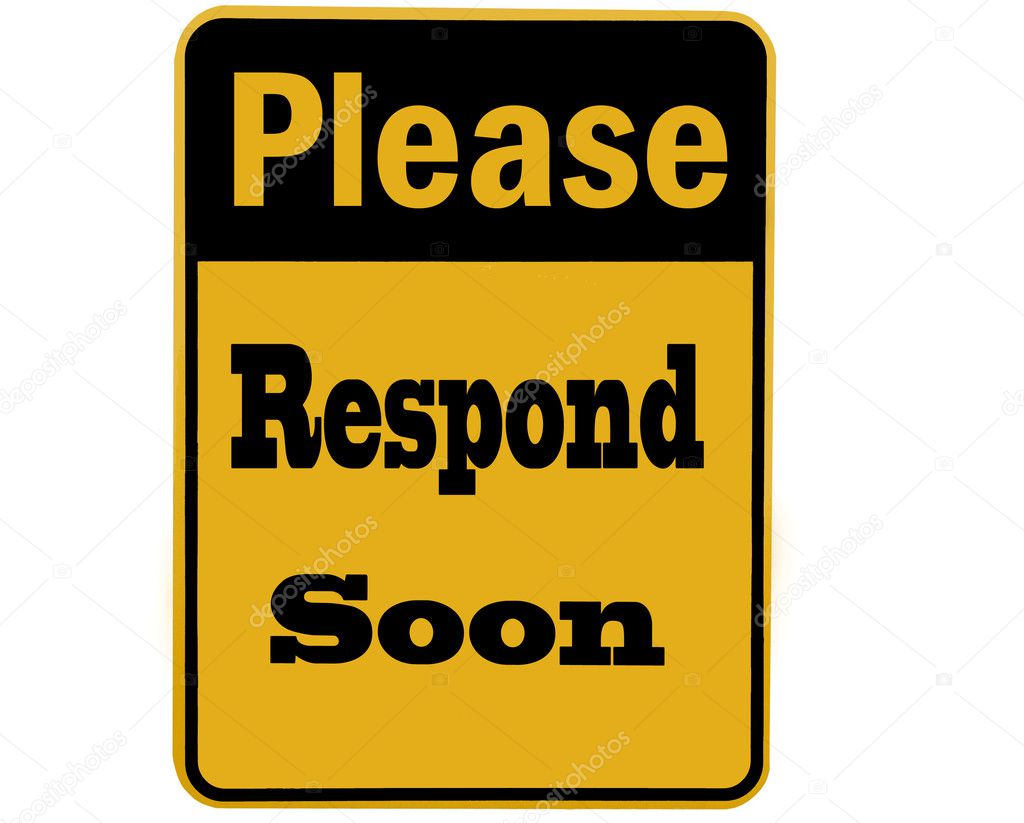 Please respond sign isolated — Stock Photo © dcwcreations #4116968