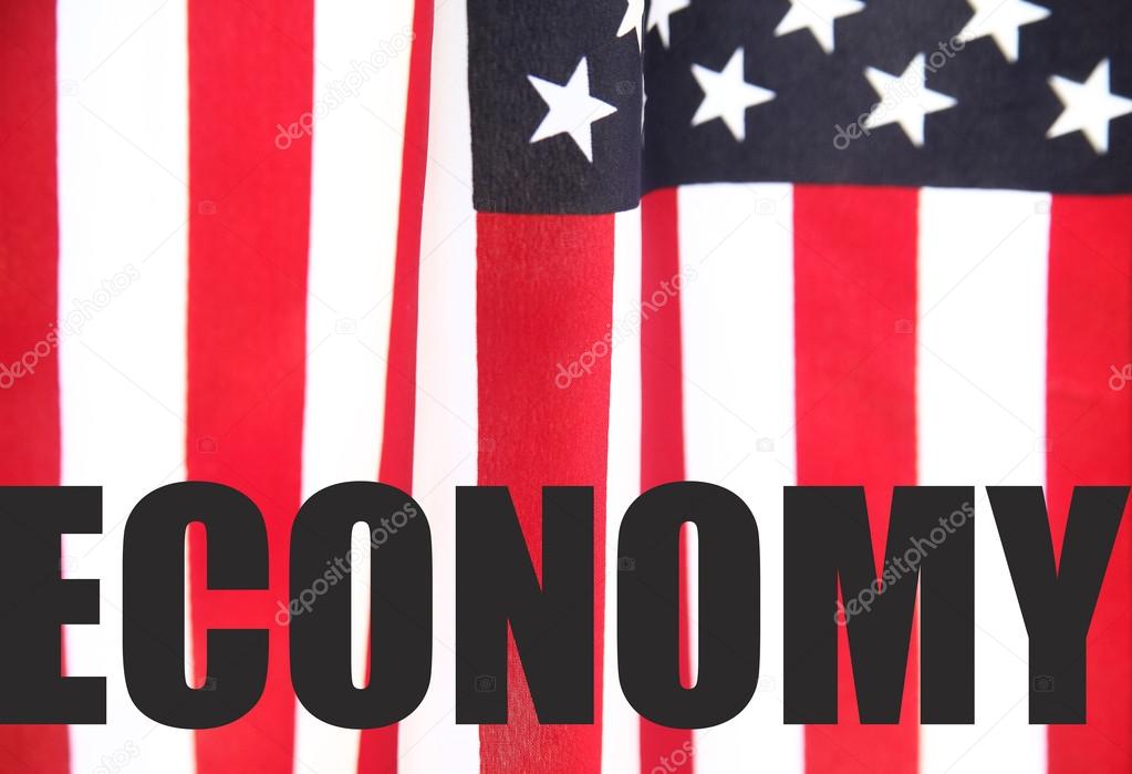 U.S. flag with economy word Stock Photo by ©aliced 15543641