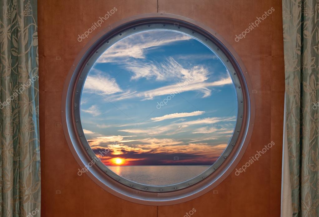 Sunset Through Porthole — Stock Photo © stevebonk #18050839