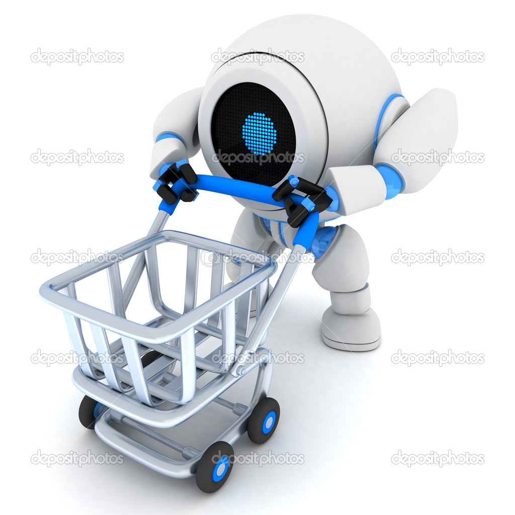 Robot and empty cart Stock Photo by ©Vladru 20993505