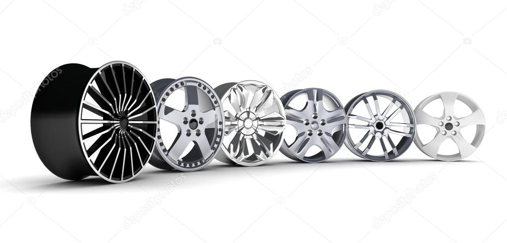 Six car rims Stock Photo by ©Vladru 26918359