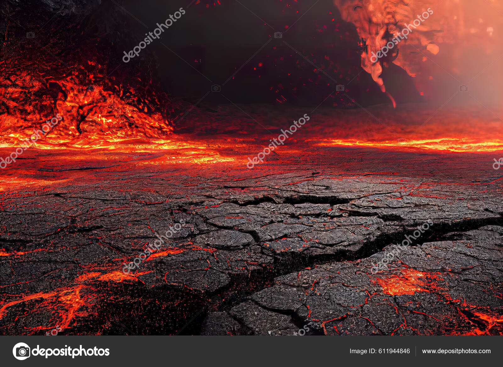 Render Molten Lava Texture Background Lava Cracks Earth View Texture ...