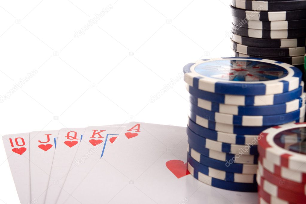Royal flush and chips Stock Photo by ©vankad 13801033