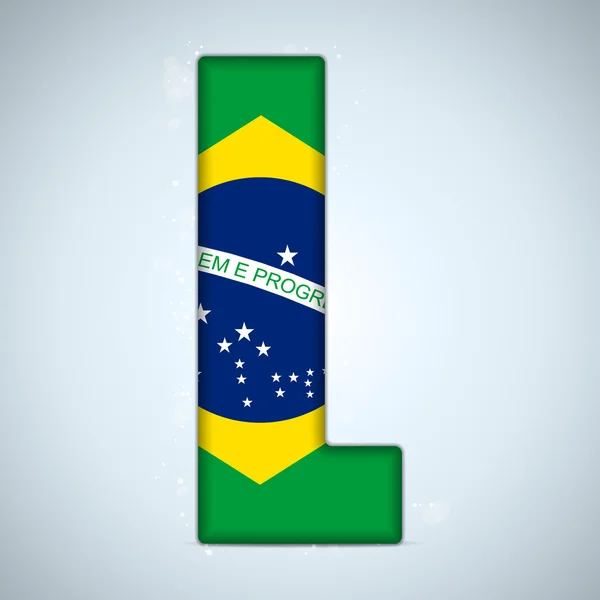 Bandera de Brasil Letras del alfabeto brasileño Palabras vector ...