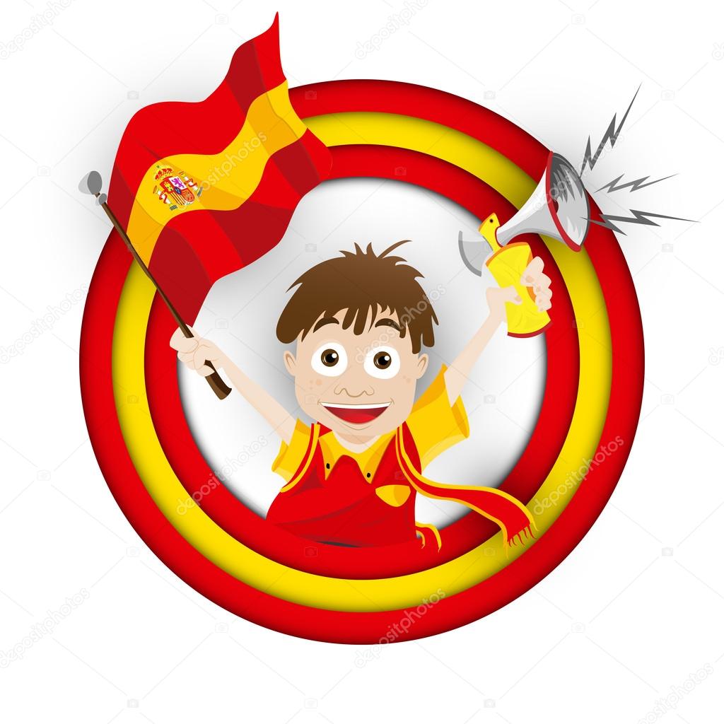 Spain Soccer Fan Flag Cartoon — Stock Vector © gubh83 #46960487