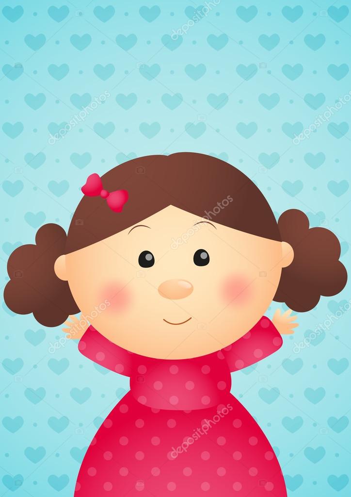 Cute little girl on blue background Stock Vector Image by ©Huhli13 ...