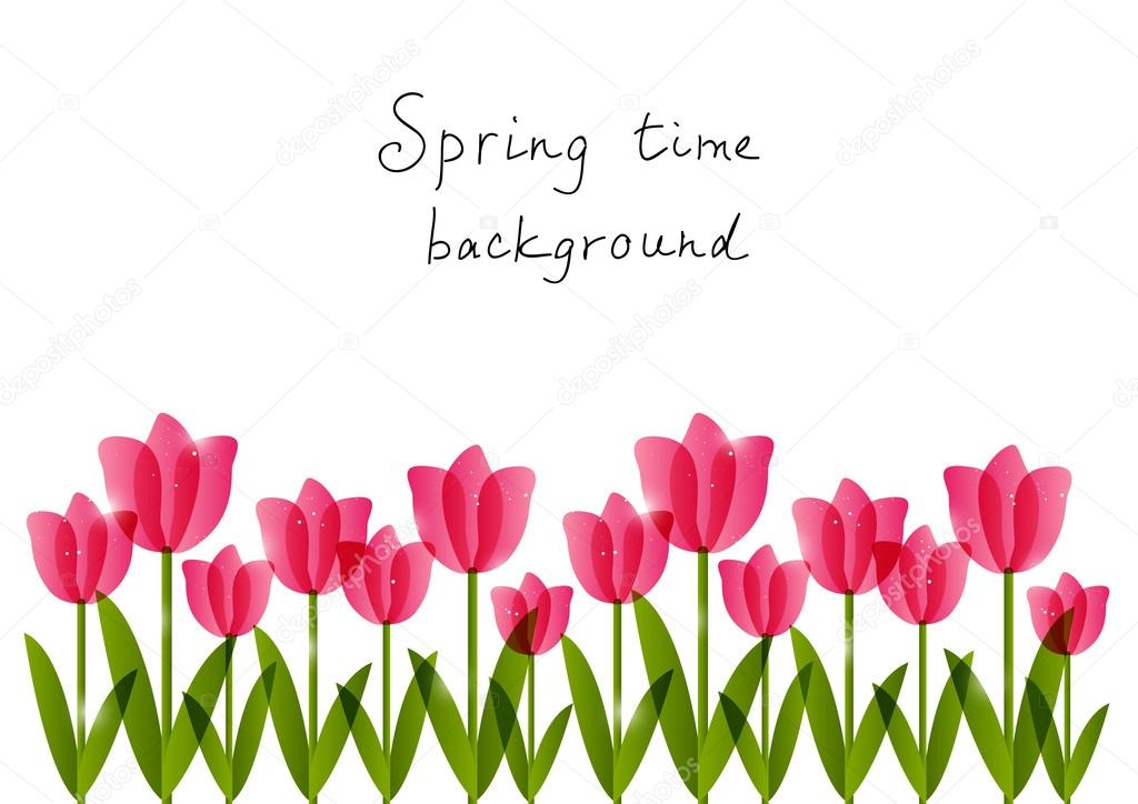 Pink tulips border — Stock Vector © Huhli13 #39241431