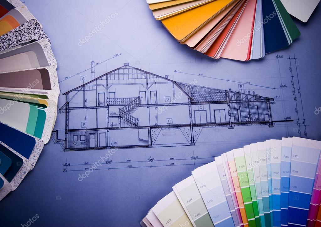 Color's sample & house plan Stock Photo by ©JanPietruszka 30730381
